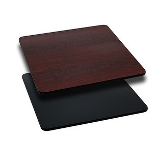 Offex 42" Square Table Top with Black or Mahogany Reversible Laminate ...